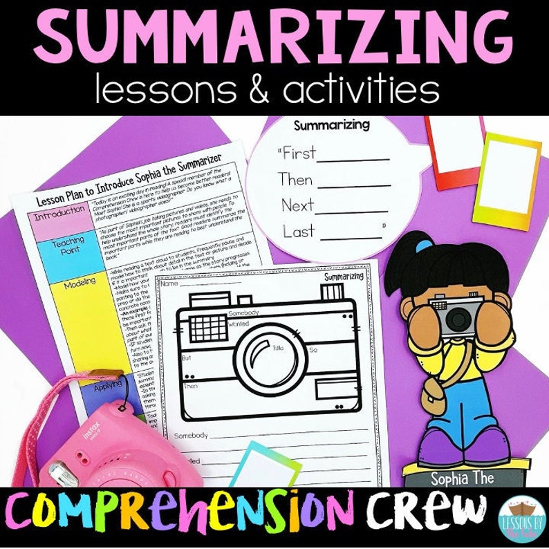 Summarizing Lesson and Activities- Comprehension Crew - Etsy