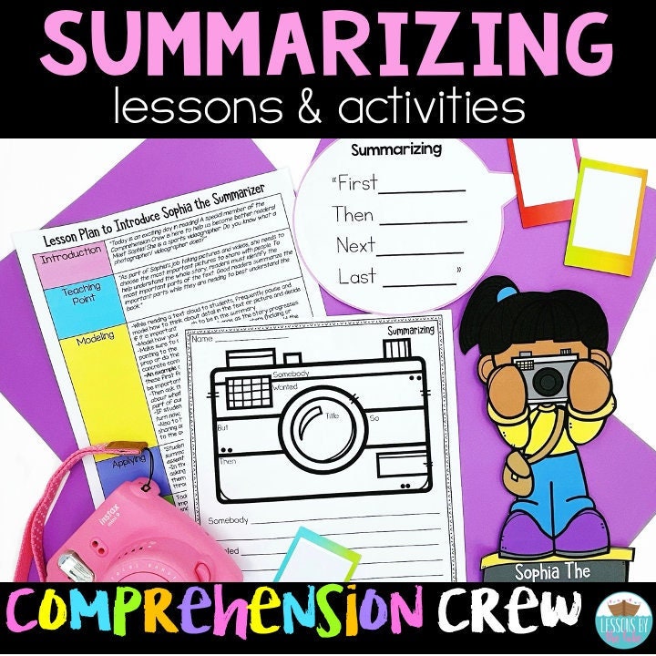 Summarizing Lesson and Activities- Comprehension Crew - Etsy