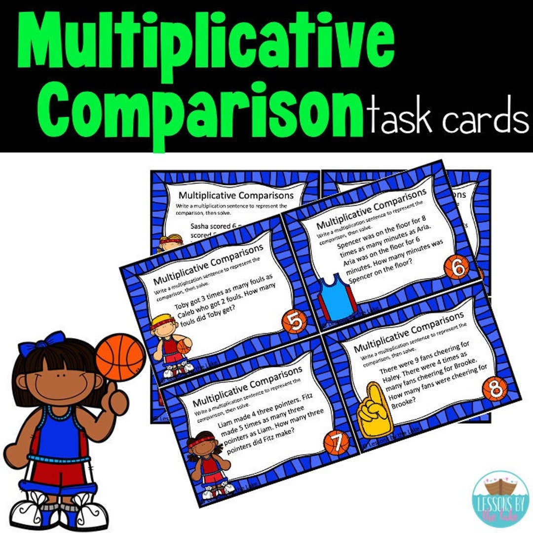 Multiplication Comparison Task Cards [basketball Themed] - Etsy