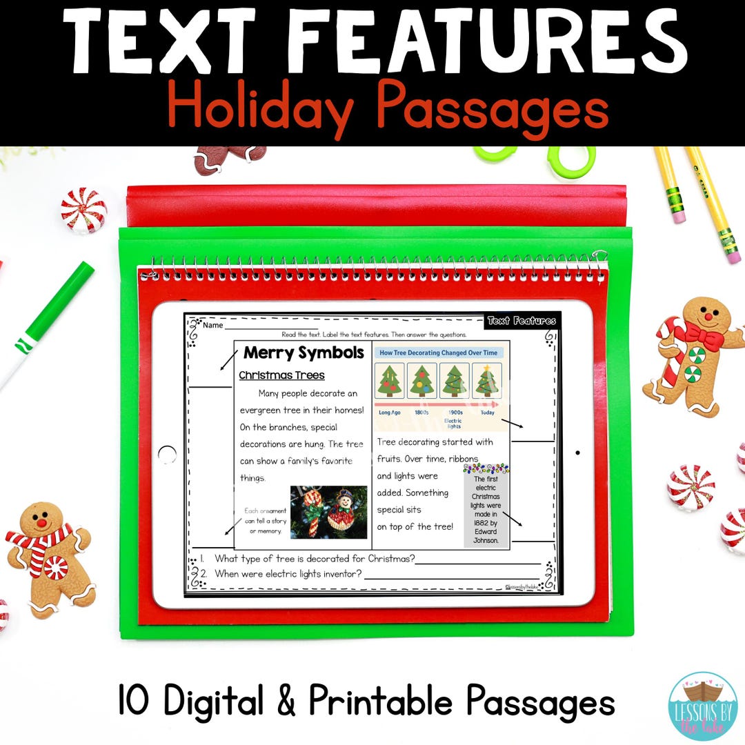 Christmas Text Features Hanukkah Kwanzaa Reading Passages Worksheets ...