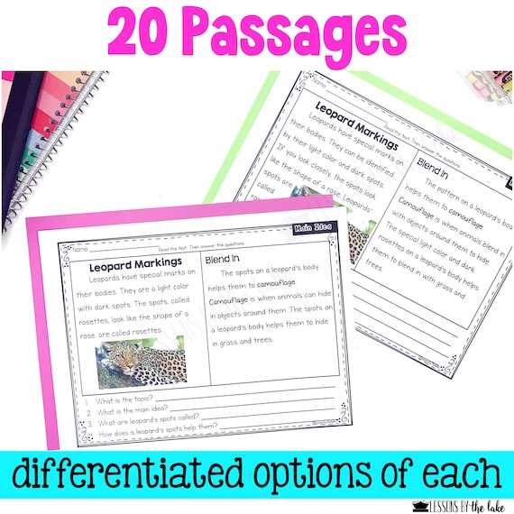 Ereading Worksheets Main Idea Answers