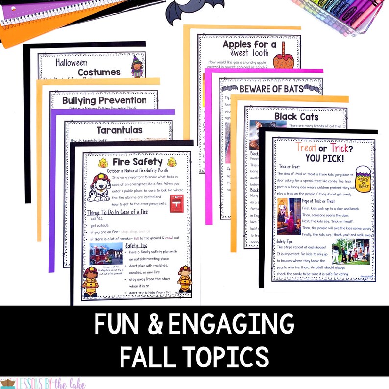 October Reading Comprehension Nonfiction Passages Color by ...