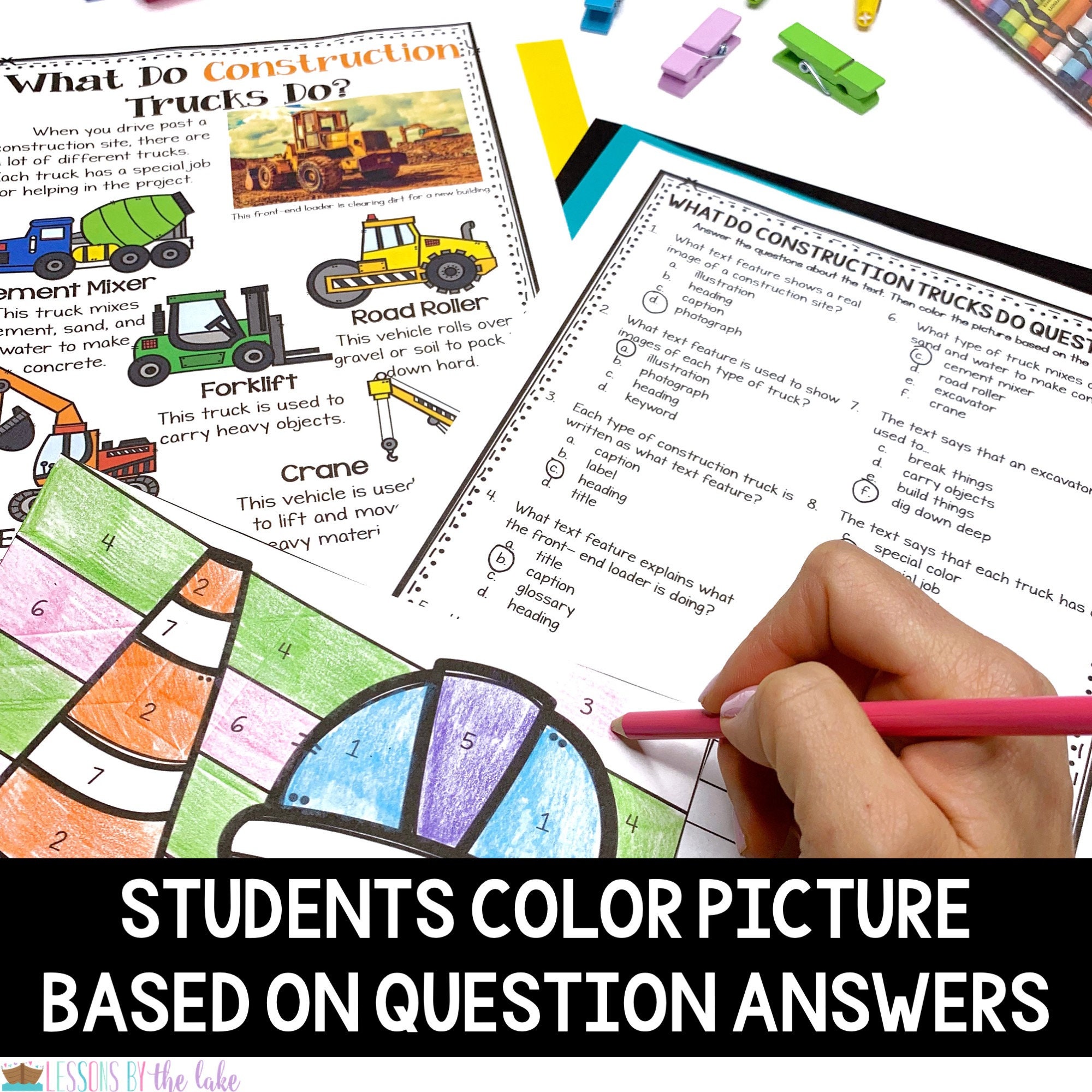 Nonfiction Text Features Reading Passages Color by Comprehension - Etsy