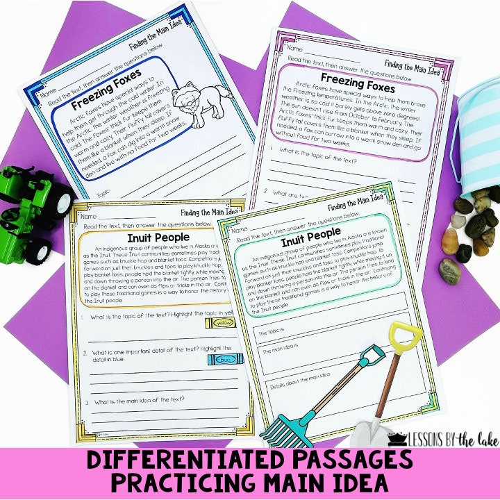 Main Idea Lesson and Activities Nonfiction Reading Strategies ...