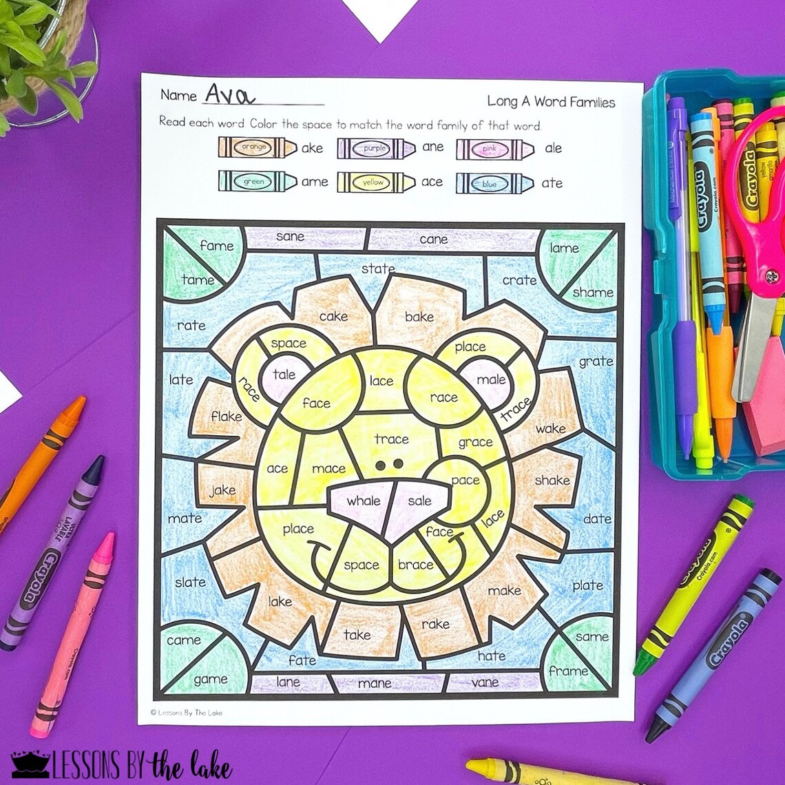 Short & Long Vowel Color by Number Word Families Bundle - Etsy