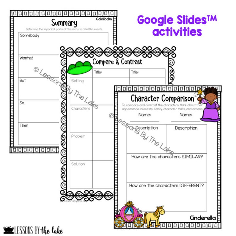 Fractured Fairy Tale Compare and Contrast Graphic Organizers Digital ...