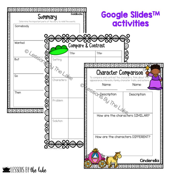 Fractured Fairy Tale Compare and Contrast Graphic Organizers Digital ...