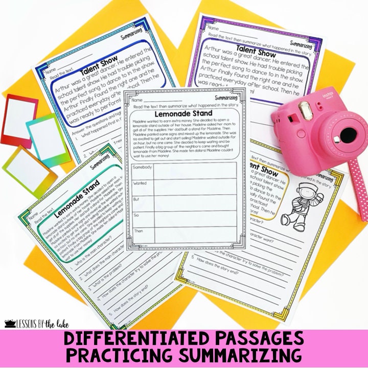 Summarizing Lesson and Activities- Comprehension Crew - Etsy