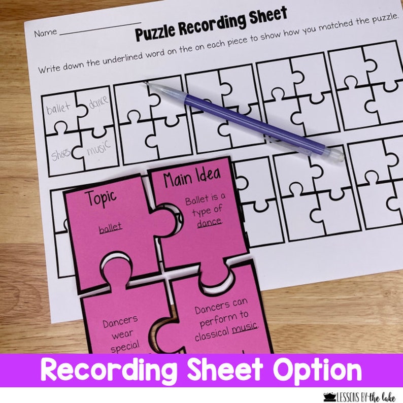 Main Idea Activity Puzzle - Etsy