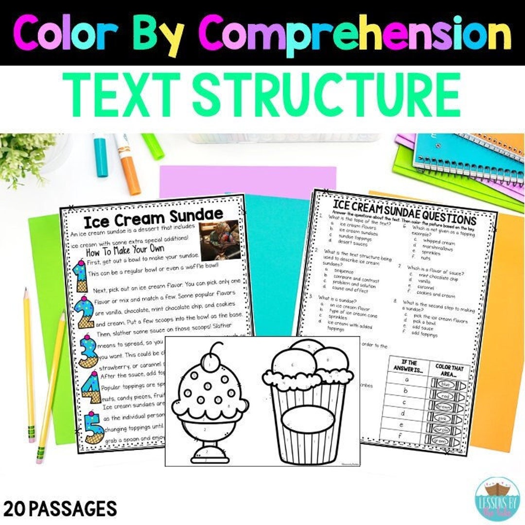 Nonfiction Text Structures Reading Passages Color by Comprehension - Etsy