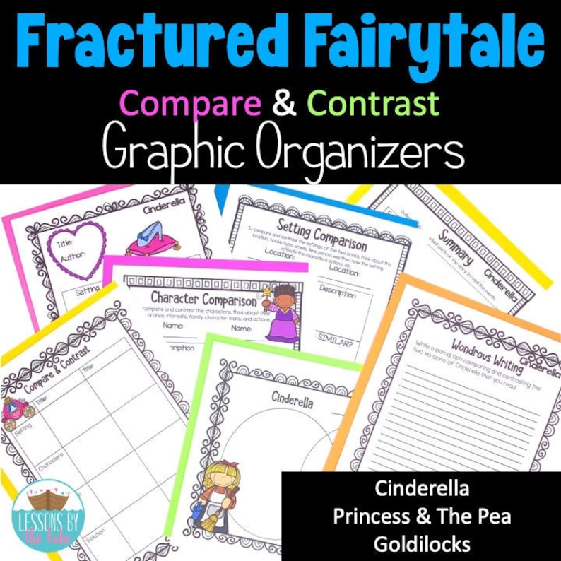 Fractured Fairy Tale Compare and Contrast Graphic Organizers Digital ...