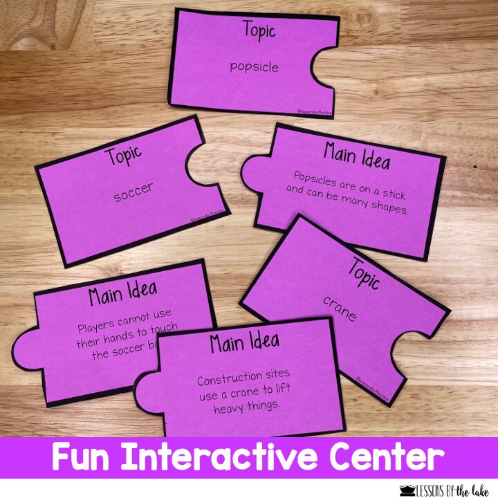 Main Idea Activity Puzzle - Etsy