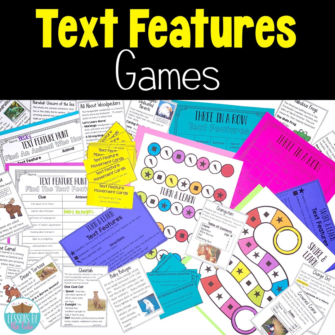 Nonfiction Text Features Games & Reading Center Activities - Etsy