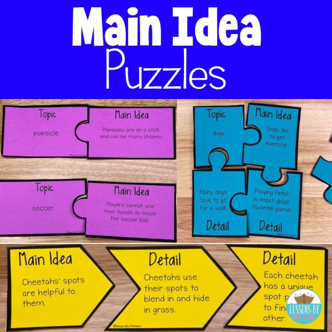 Main Idea Activity Puzzle - Etsy