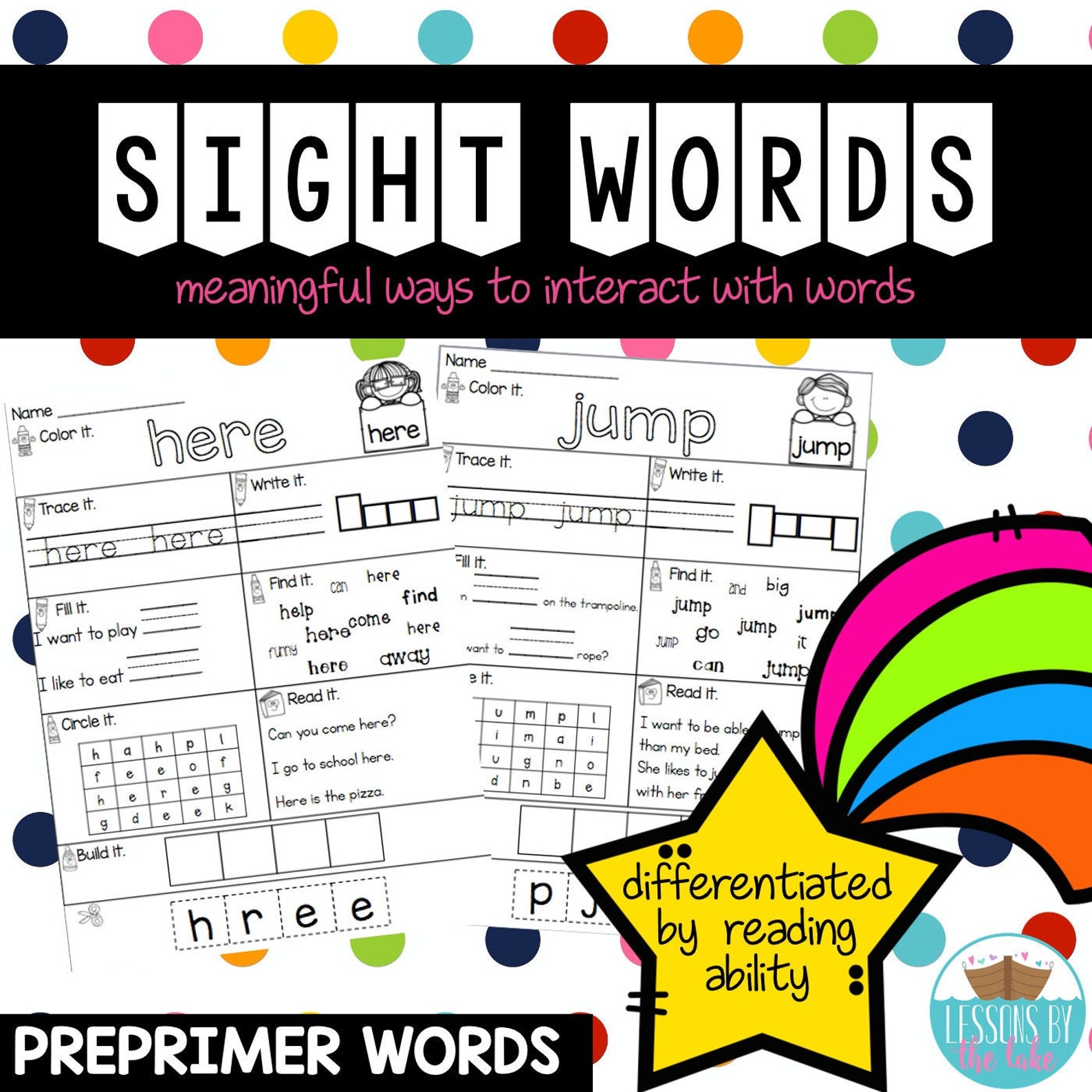 Sight Word NO PREP Differentiated Interactive Worksheets - Etsy