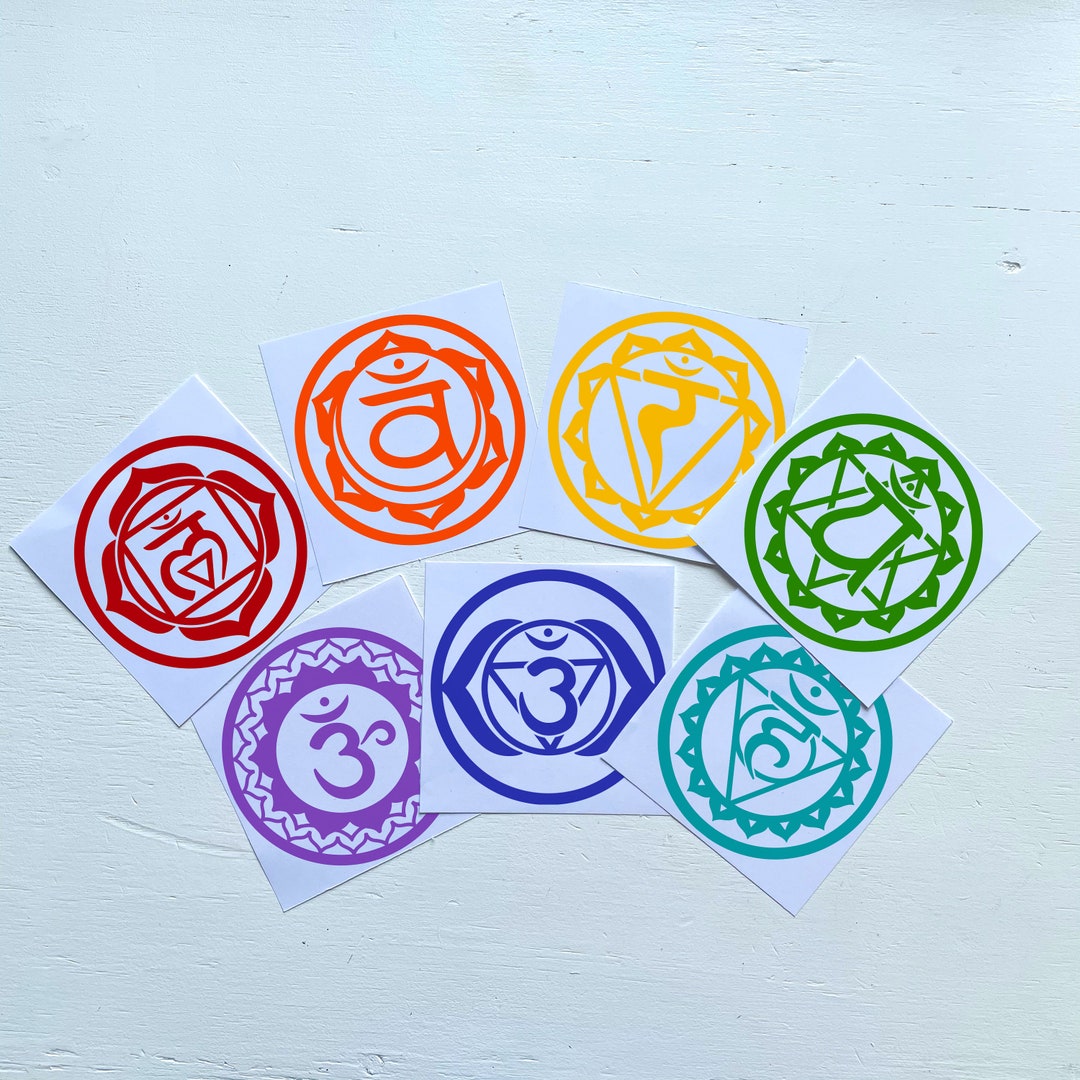 Rainbow Colors Chakra Decal Stickers - Set of 7 - Etsy