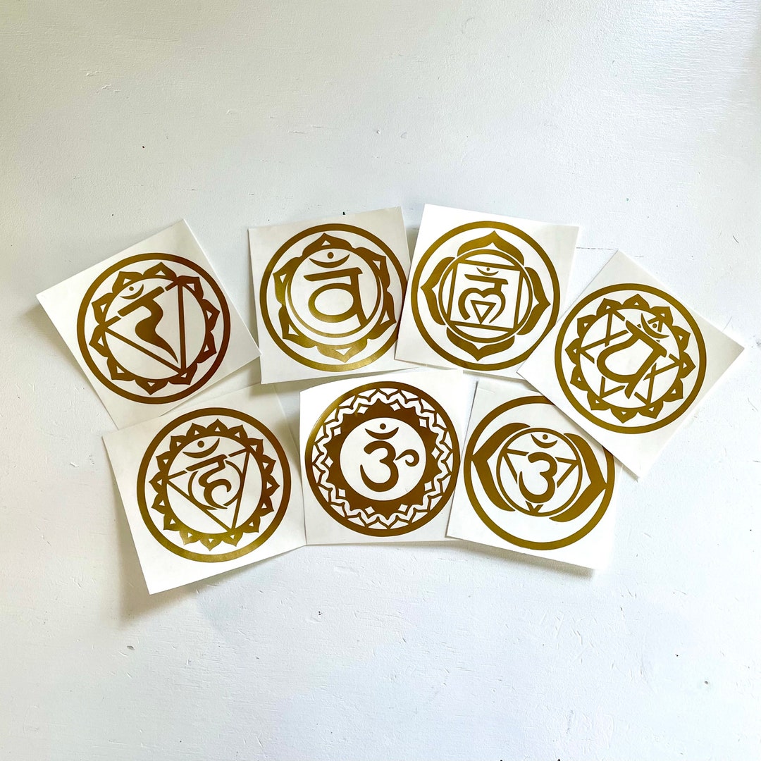 Gold Chakra Decal Stickers - Set of 7 - Etsy