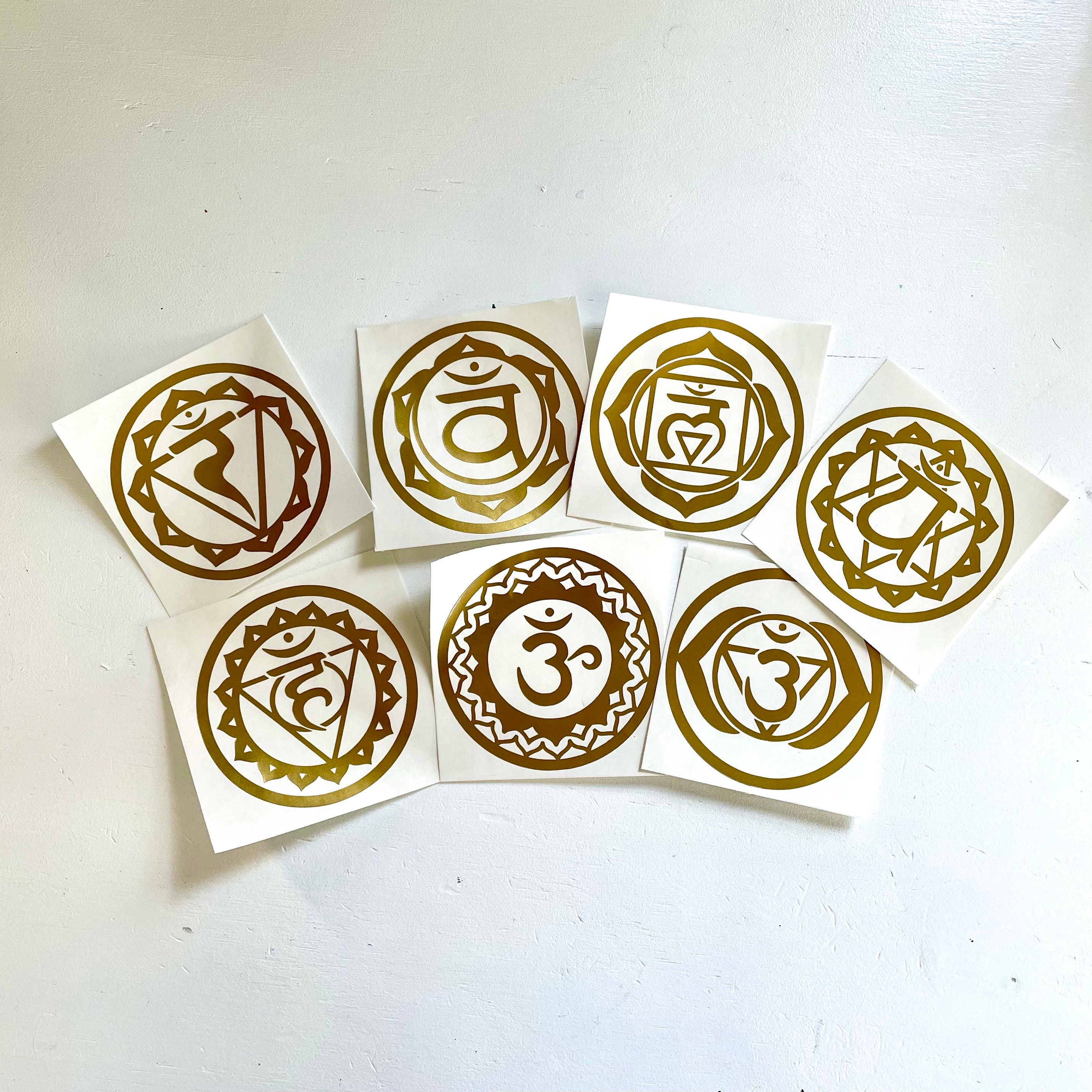 Gold Chakra Decal Stickers - Set of 7 - Etsy