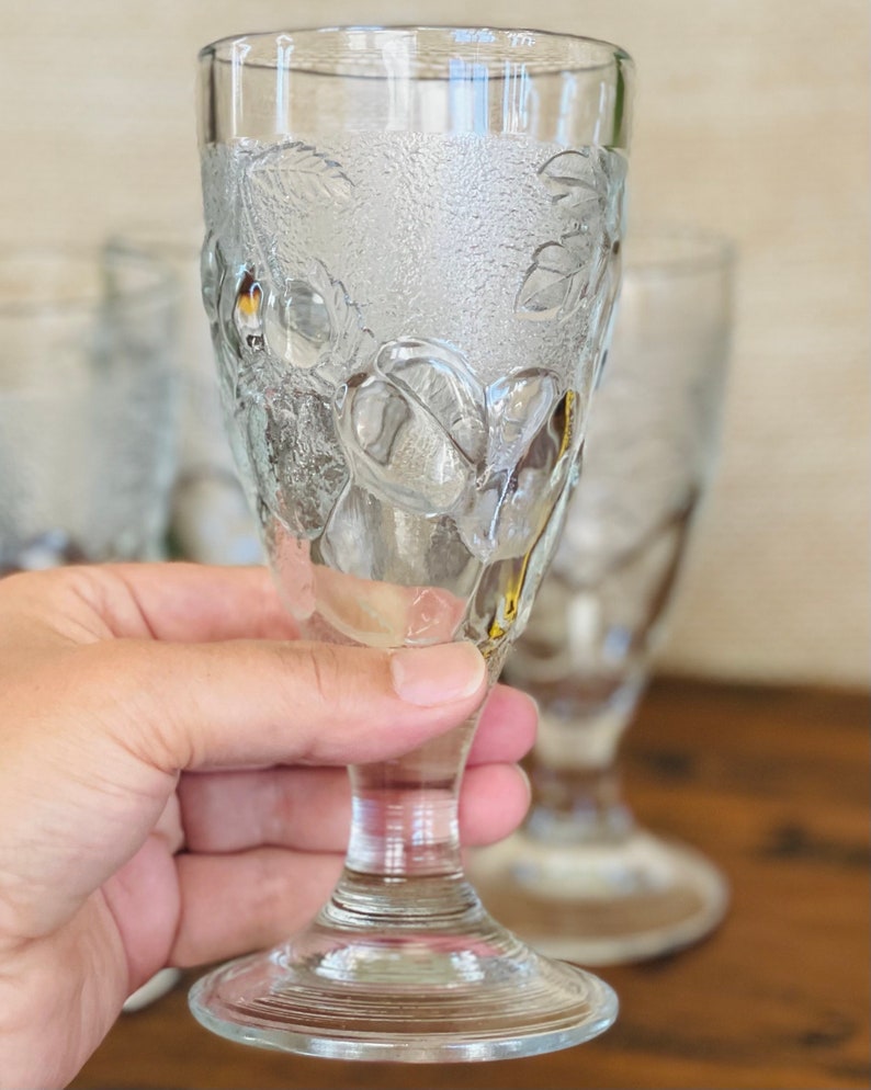 Vintage Arcoroc France Clear Molded Embossed Fruit Design Wine - Etsy