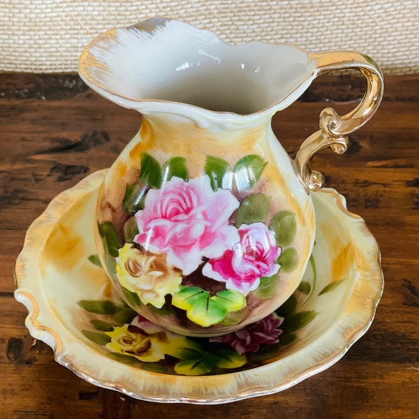 Pitcher and Bowl Set - Etsy