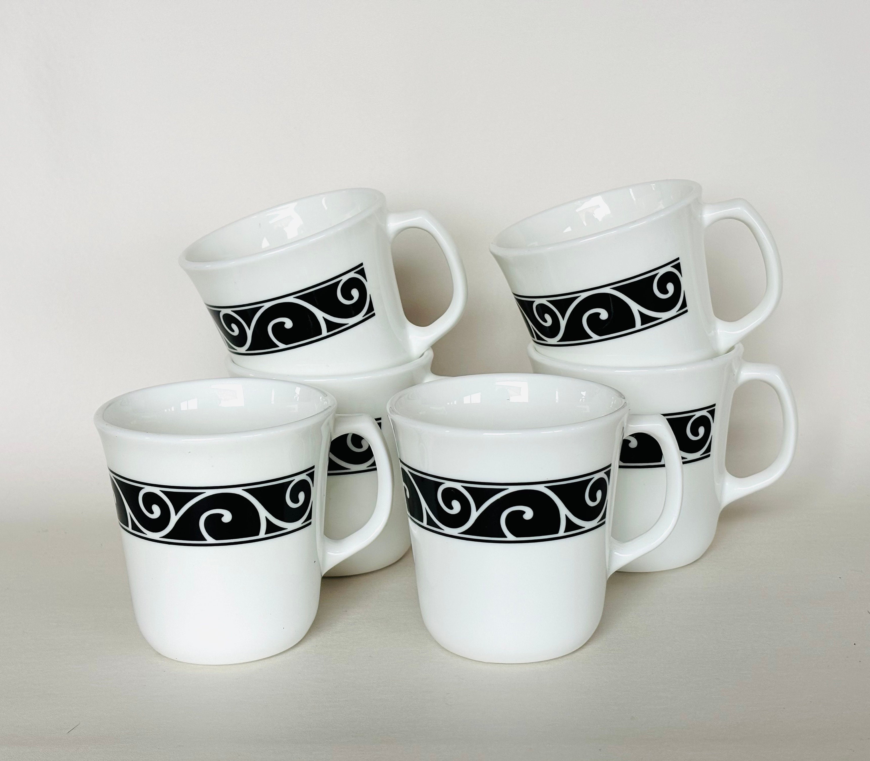 Vintage Corning Ware Corelle SPANISH GATE Black & White Scrolls Pattern ...