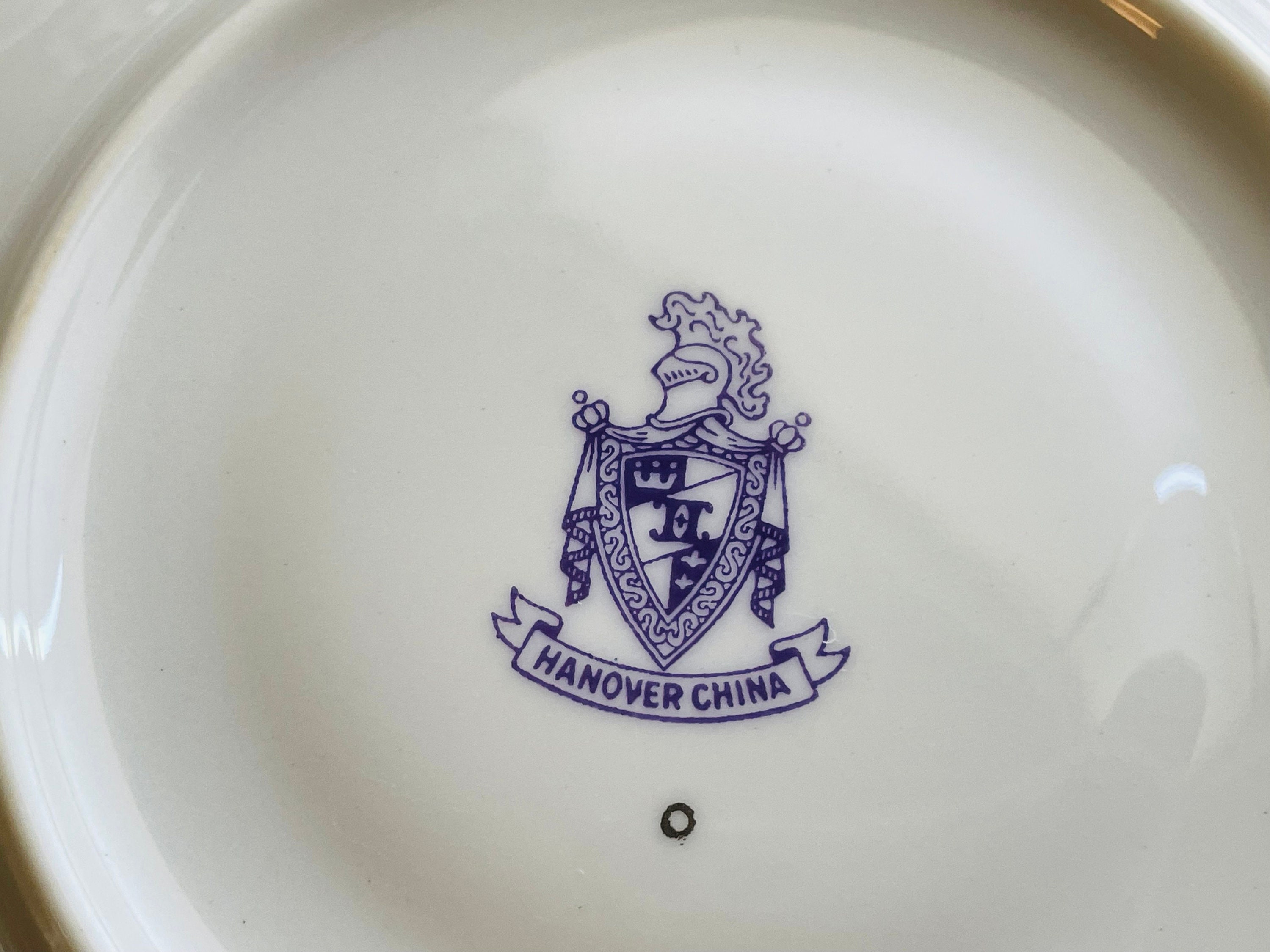 1950's Hanover China Anniversary Pattern Saucers With Swirl Pink Roses ...