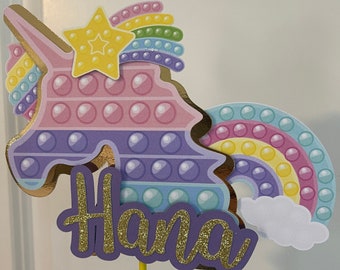 Printable Pop It Fidget Cake Topper, Custom Birthday Cake Topper, DIY ...