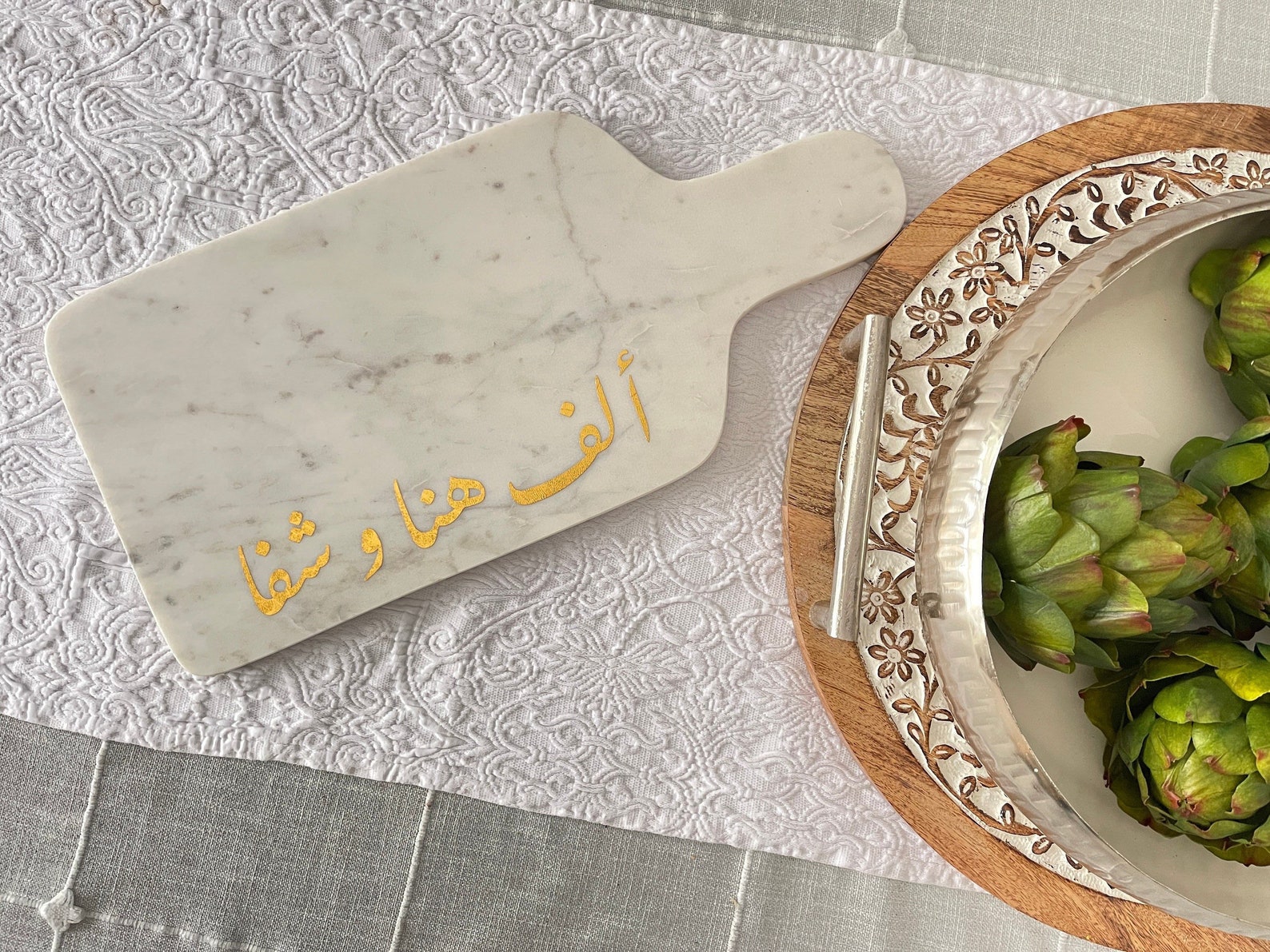 Arabic Calligraphy Marble Tray Arabic Charcuterie Board - Etsy