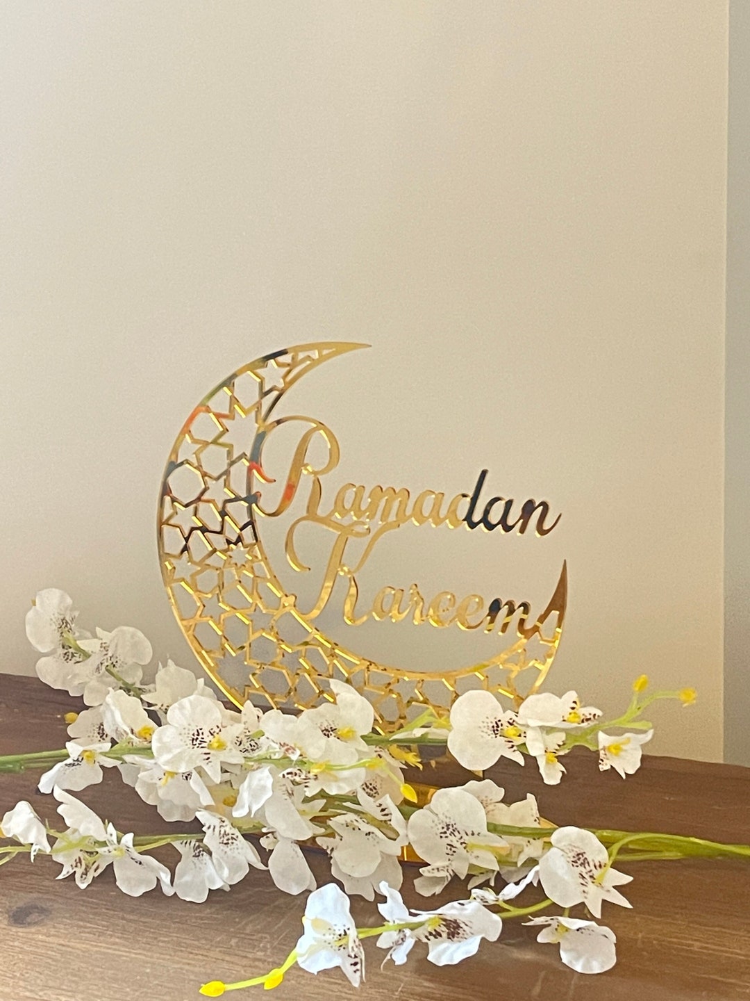 Ramadan Kareem Table Stand Decor Gold Ramadan Kareem Golden Acrylic ...