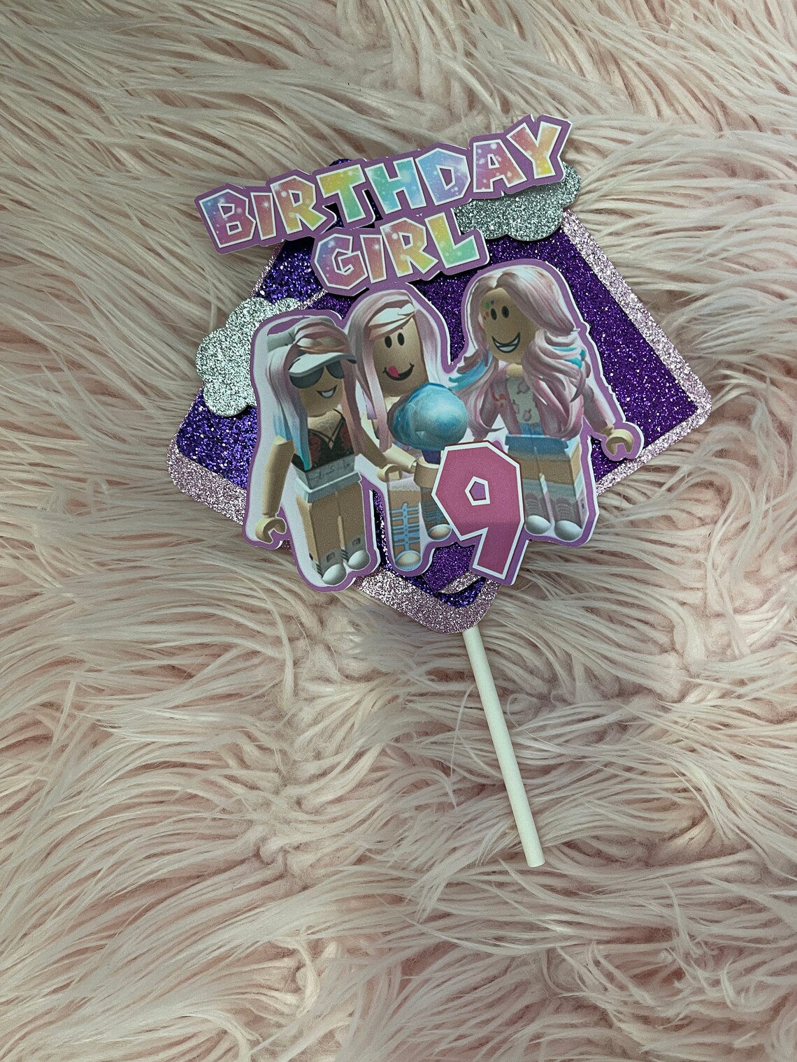 Girl Roblox Cake Topper Pink Roblox Party Decor Roblox Girls - Etsy