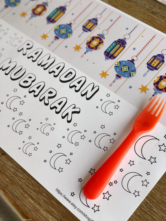 Ramadan kids Placemat | Paper Placemat | Islamic Gift | Placemats ...