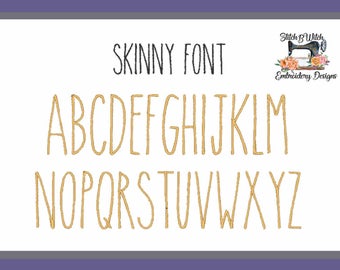 Skinny font | Etsy