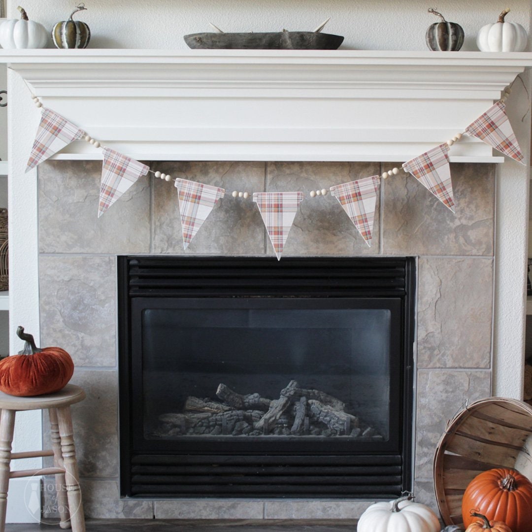 Banner Fall Banner Halloween Decor Wood Banner Wood Beas - Etsy