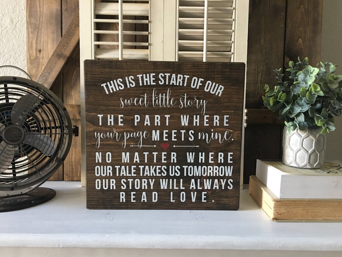 Our Story Sign Book Theme Wood Signs Wooden Sign Your - Etsy
