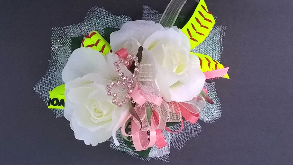 Softball Rosebuds/Silk Roses Wrist Corsage | Etsy