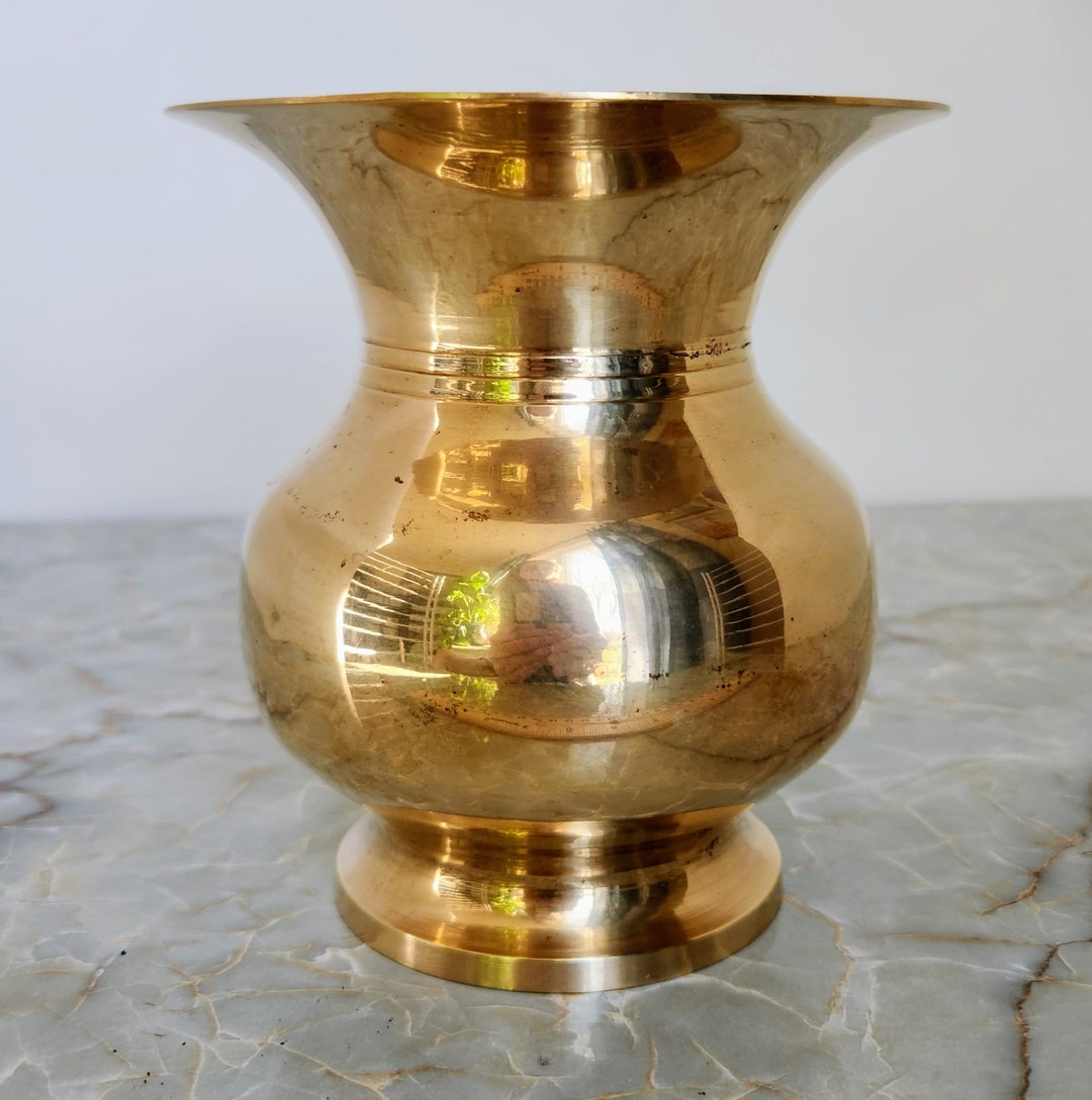 Retro Brass Spittoon 5 Vase Mid Century Modern Home Decor Vintage ...