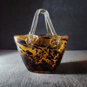 Vintage Glass 7 Purse Vase Leopard Spot Design, Retro Gift to a ...
