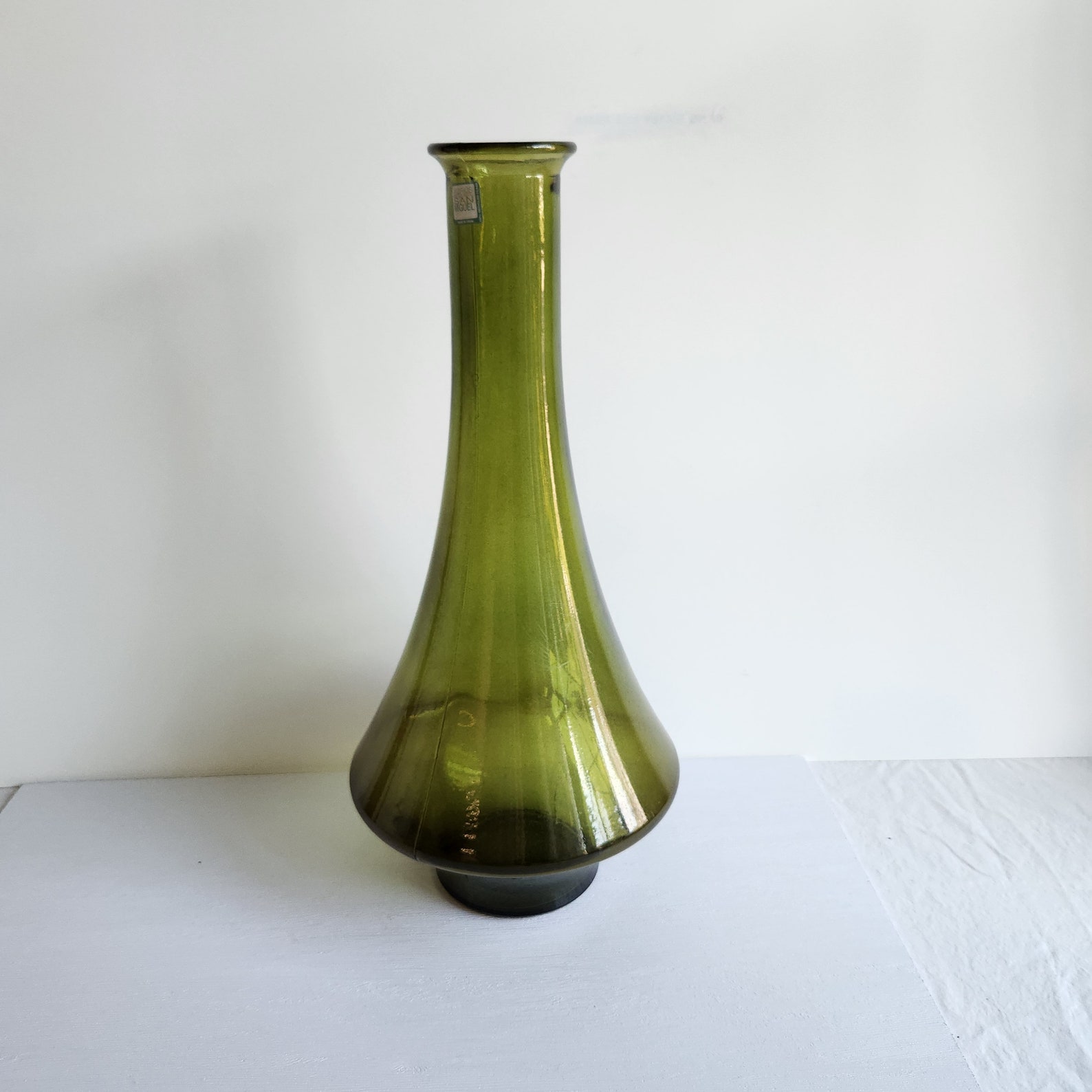 Rare 18 Spanish Green Glass Vase by San Miguel Vintage Home Decor ...
