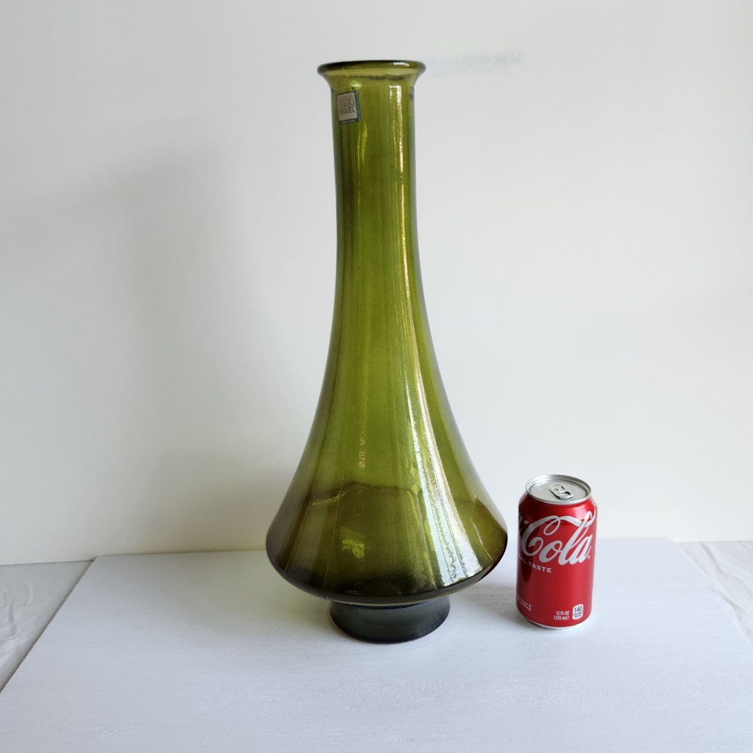 Rare 18 Spanish Green Glass Vase by San Miguel Vintage Home Decor ...
