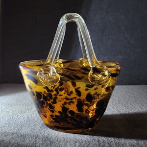 Vintage Glass 7 Purse Vase Leopard Spot Design, Retro Gift to a ...