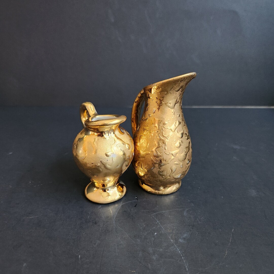 Mini 3 Gold Weeping Pitchers Duo Mid Century Modern Mini Collection ...