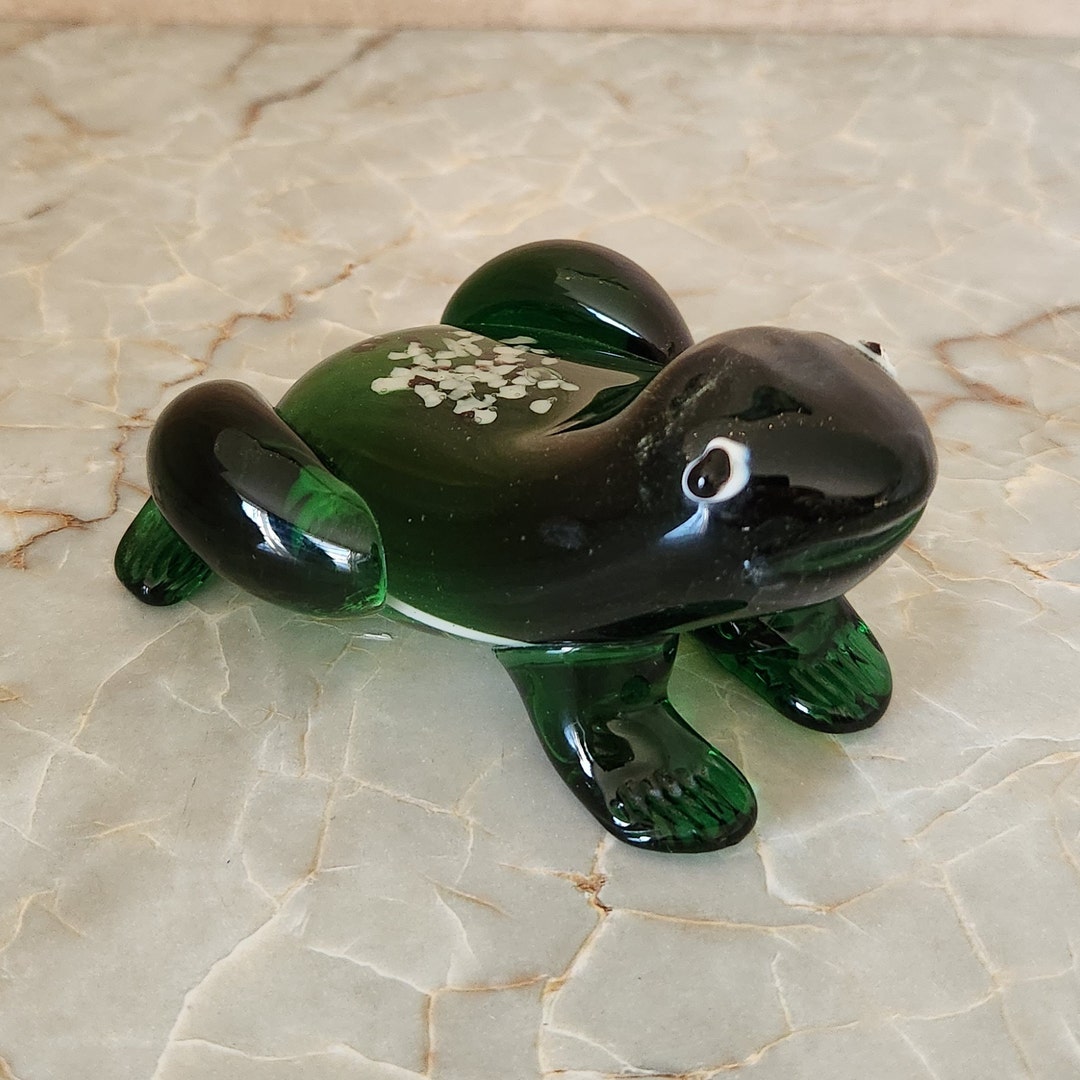 4 Glass Frog Paperweight: Retro Chic Gift for Glass Collectors - Etsy