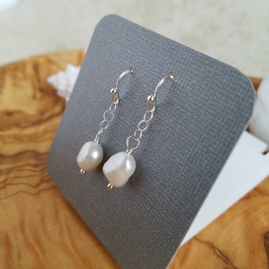 Boucles doreilles pendantes en perles, Perle blanche, Bijoux en perles ...