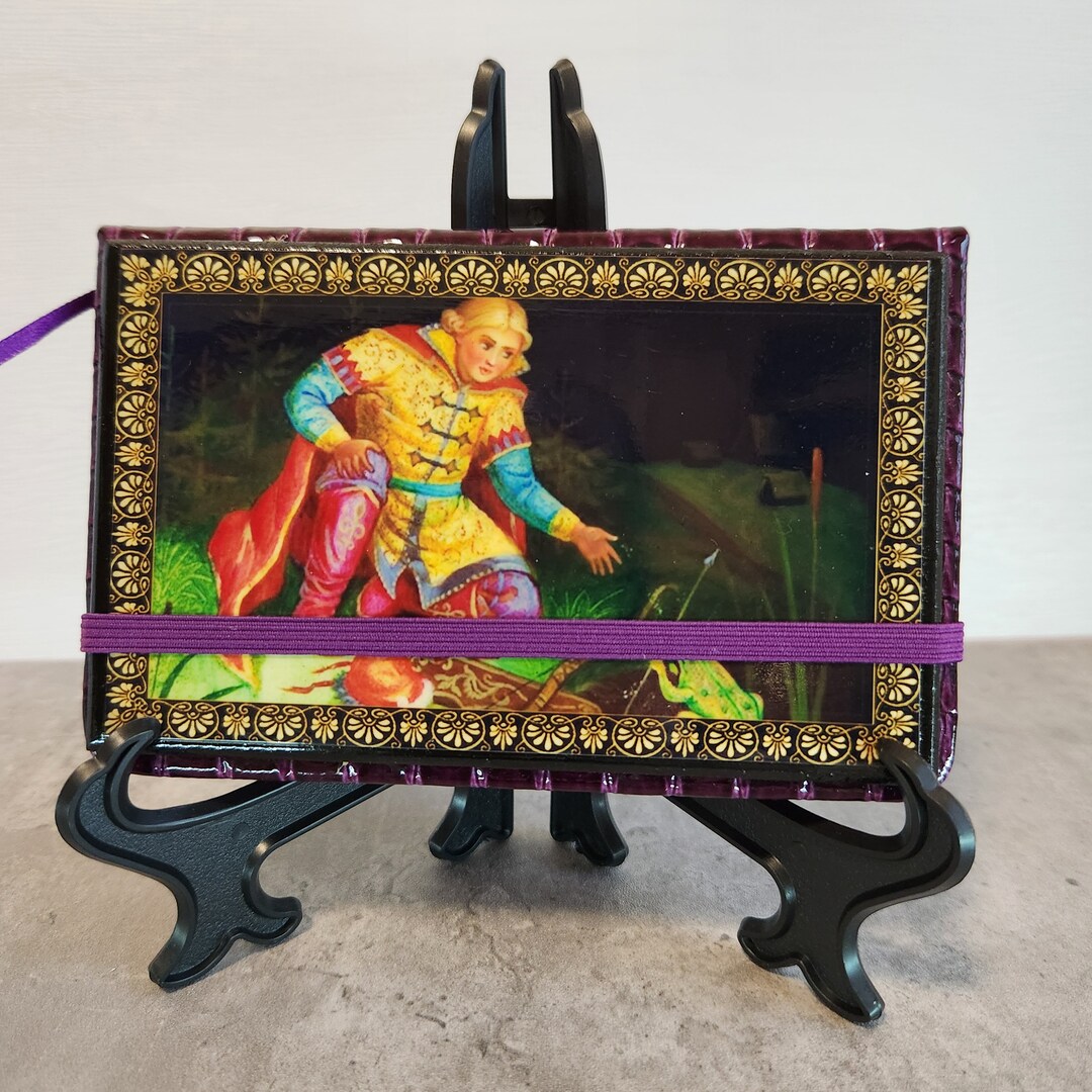 Vintage Soviet Era Lacquer Notepad Prince and Frog on Purple Faux ...