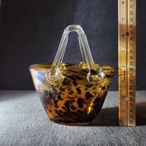 Vintage Glass 7 Purse Vase Leopard Spot Design, Retro Gift to a ...