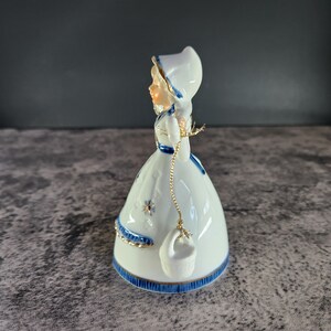 Vintage 4.5 Fine Porcelain Bell Figurine Girl With Buckets Japan 1950s ...