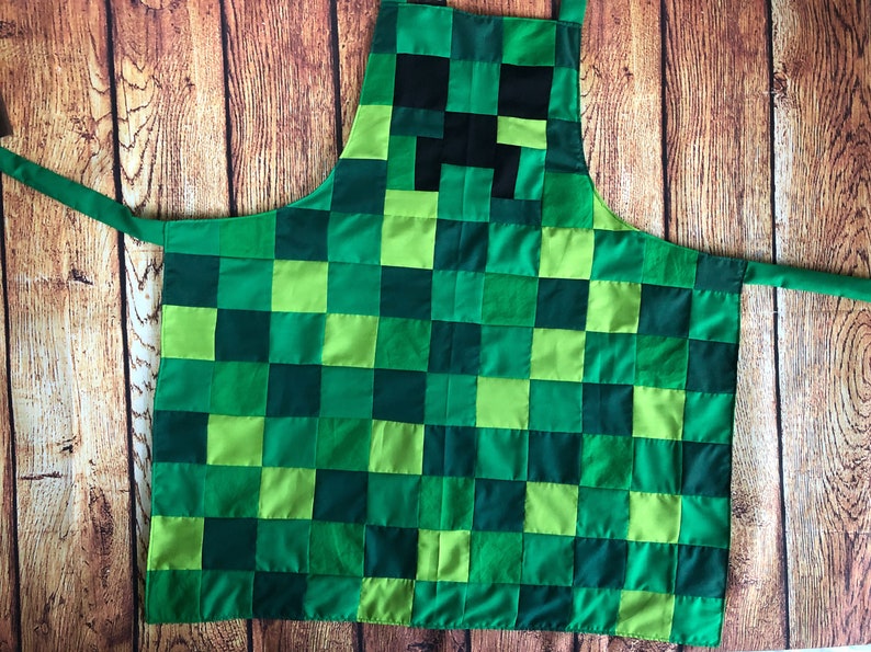 Minecraft Creeper Face Child Apron | Etsy