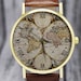 Vintage World Map Watch Classic Style Leather Watch | Etsy