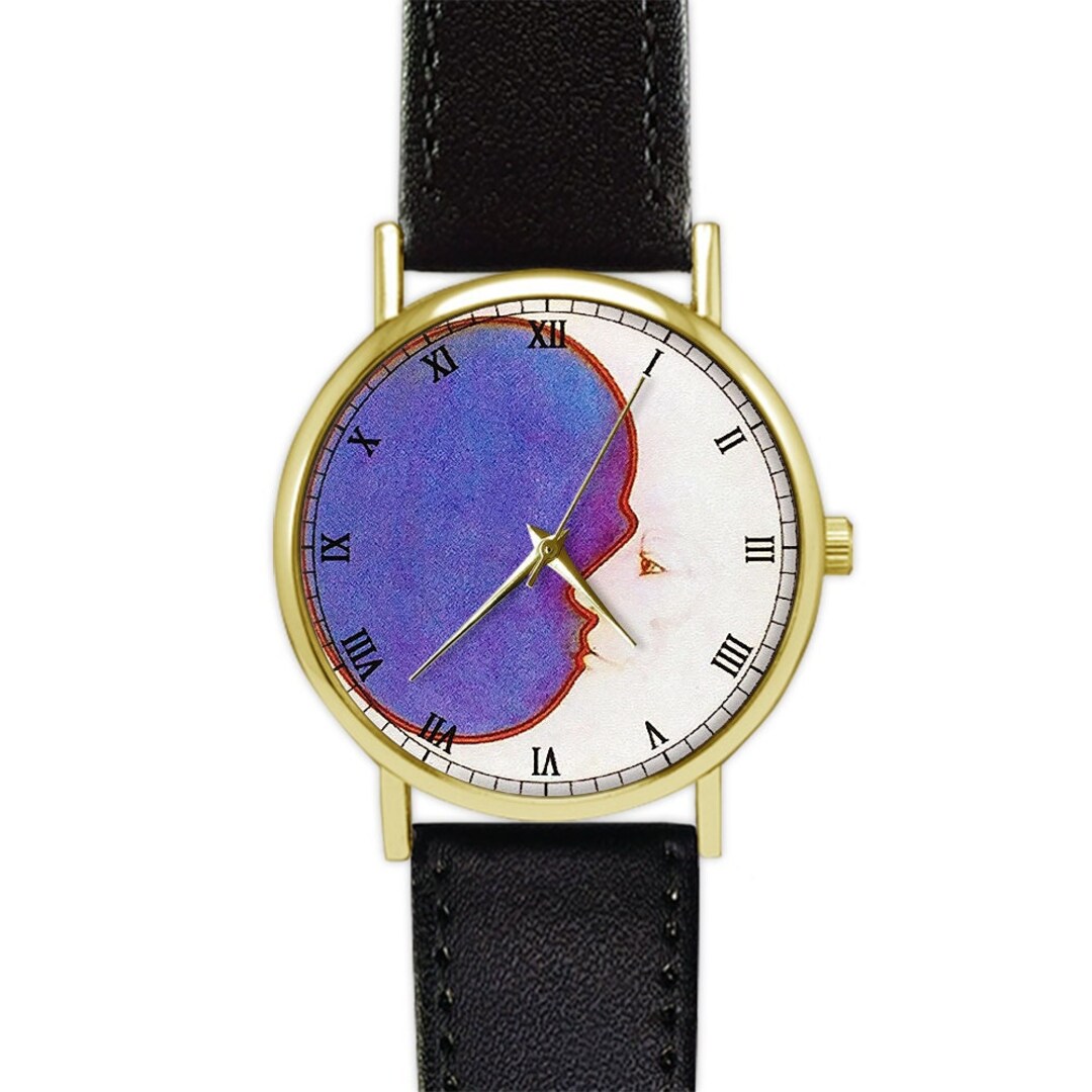 Celestial Moon Face Watch - Surrealist Art Deco Wristwatch, Man in the ...