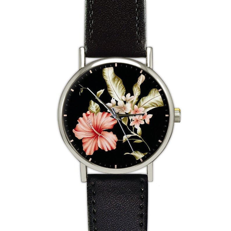 Hibiscus Flower Watch Floral Women's Watch Ladies | Etsy